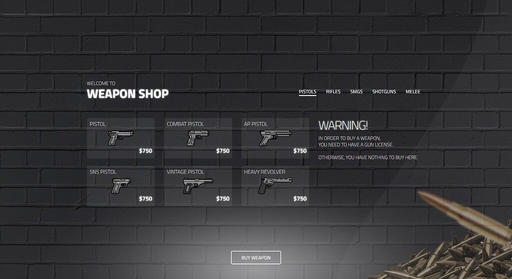 [PAID] [ESX] Weapon Shop with Modern UI - FiveM Releases - Cfx.re Community