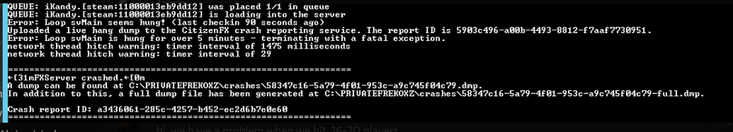 My server is crashing "Error: Loop svMain seems hung" - Server Owners ...