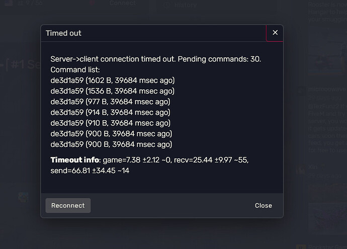 Keep Timing out on a specific server - FiveM Client Support - Cfx.re Community