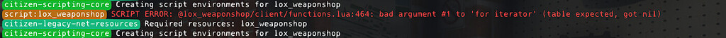 Script Error Bad Argument 1 To For Iterator Table Expected Got Nil Esesx Cfxre