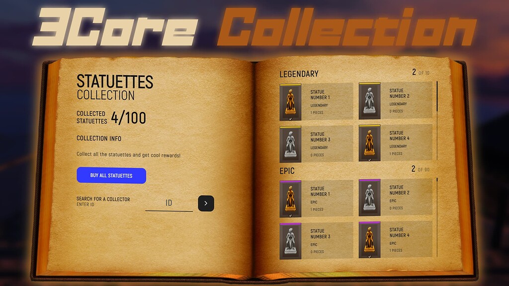 [paid] [qbcore And Esx] 3core Statuettes Collection Fivem Releases