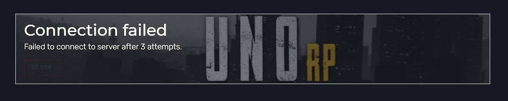 Connection Failed (Failed to connect to server after 3 attempts.) - FiveM Client Support - Cfx ...