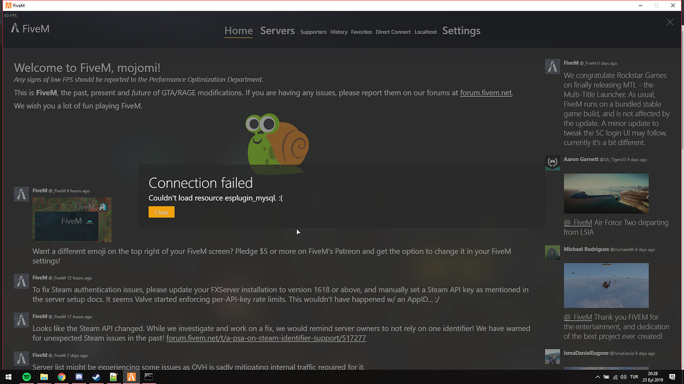 ESPLUGIN_MYSQL couldn't load resource - Discussion - Cfx.re Community