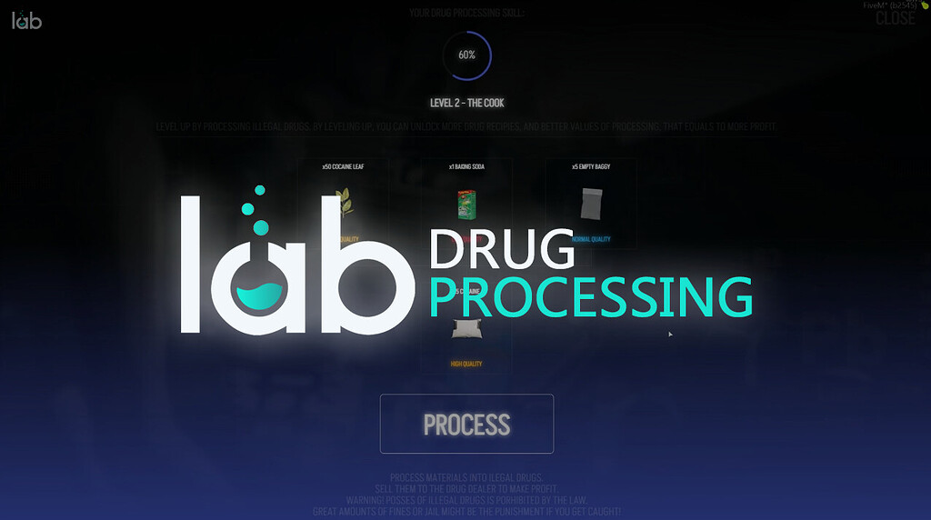 [ESX] Drug Processing Labs with UI and Level System - FiveM Releases ...
