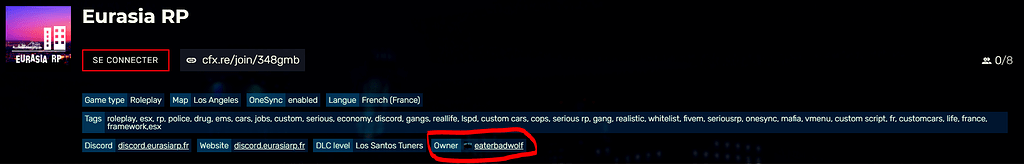 [Help] Owner Name In Server List - Server Discussion - Cfx.re Community