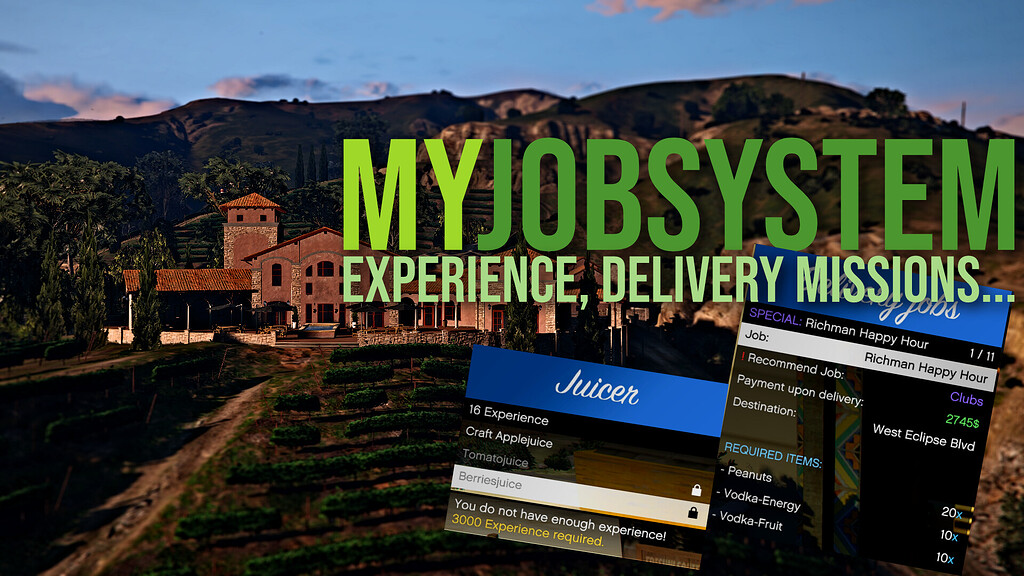[ESX - ENG/DE] myFarming / Jobsystem with Delivery missions, Experience ...