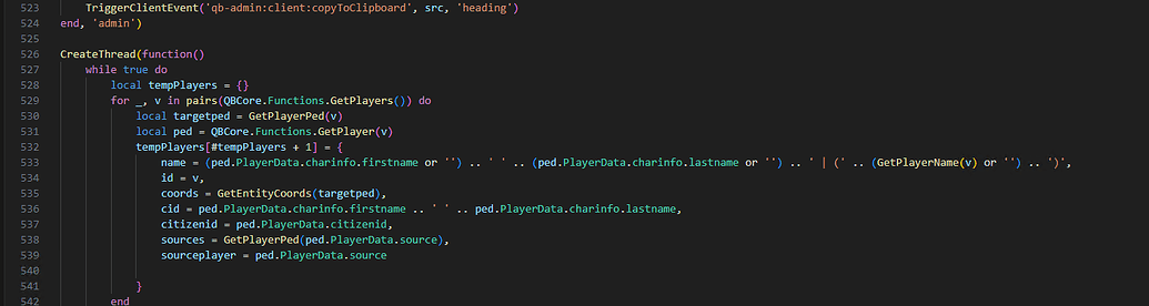 Qb-core/server/functions.lua:95: bad argument #1 to 'for iterator' (table expected, got nil ...