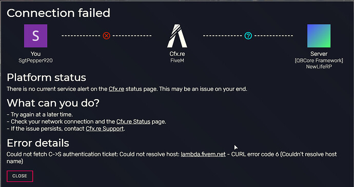 Connection failed 9/29/21 - FiveM Client Support - Cfx.re Community