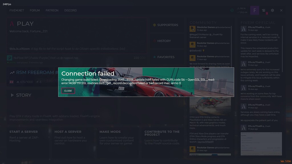 Fivem Problem changing builds - FiveM Client Support - Cfx.re Community