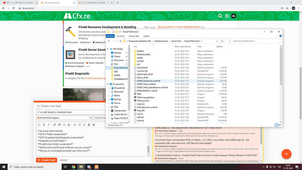 R* sc sdk failed to initialize fivem - FiveM Client Support - Cfx.re Community