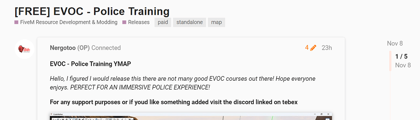 EVOC - Police Training - FiveM Releases - Cfx.re Community
