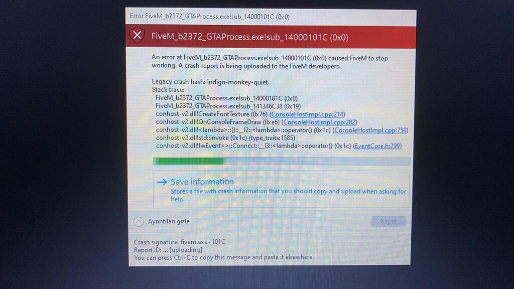 Fivem client error // fivem b2372_gta process.exe!sub_140001044(0x0 ...