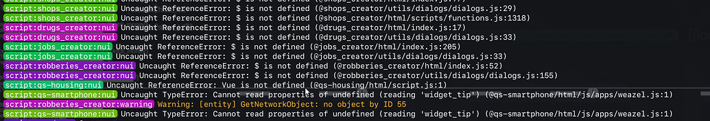 Script:esx_inventoryhud:nui Uncaught ReferenceError $ is not defined ...