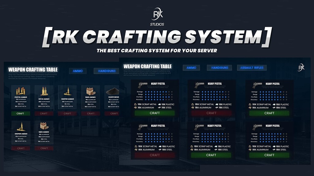 [QBCore] RK Crafting | Weapon Crafting - FiveM Releases - Cfx.re Community