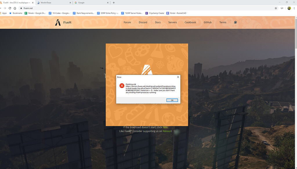 My FiveM wont launch and is giving me an error - FiveM Client Support ...