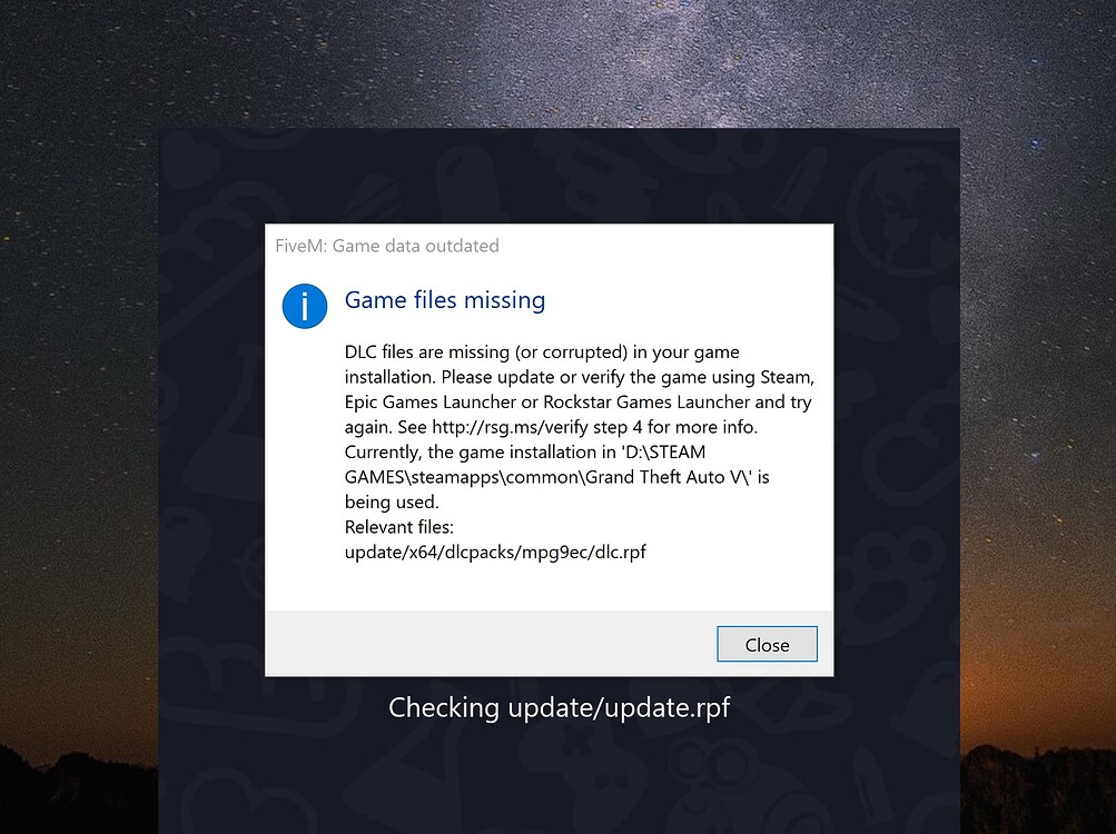 DLC files are missing (or corrupted) - FiveM Client Support - Cfx.re ...