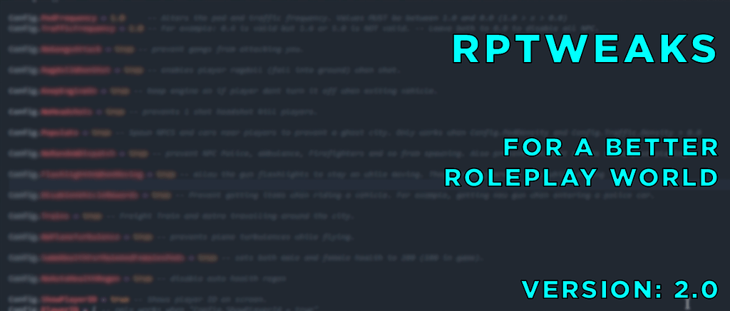 [RELEASE] RPTWEAKS - Multiple tweaks for a better RP world! - FiveM ...