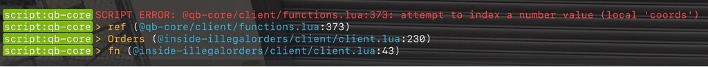 Help SCRIPT ERROR: - QBCore - Cfx.re Community