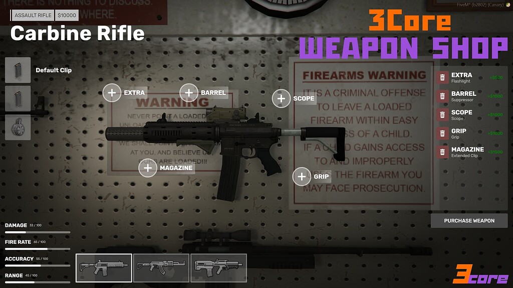 [paid] [qbcore And Esx] 3core Weapon Shop Releases Cfx Re Community