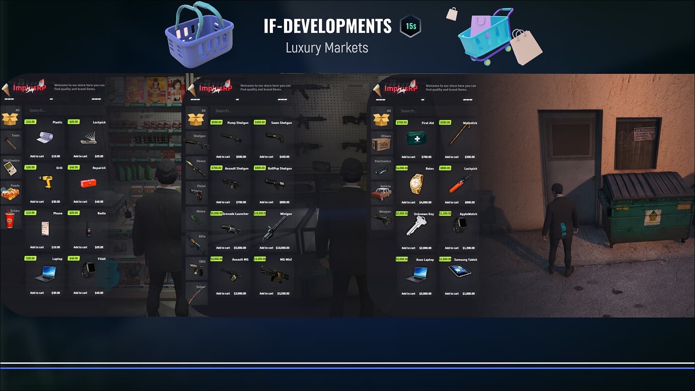 [ESX / QB] IF Luxury Markets Bundle (Market)(Weapon Store)(Blackmarket) - FiveM Releases - Cfx ...