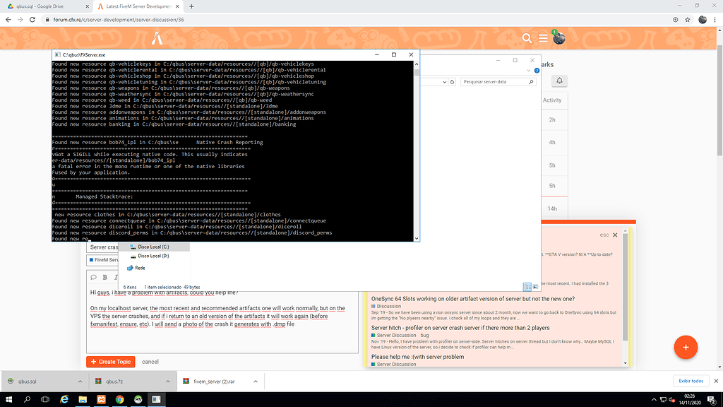 Server Crashes After Update Artifacts Server Discussion Cfxre Community