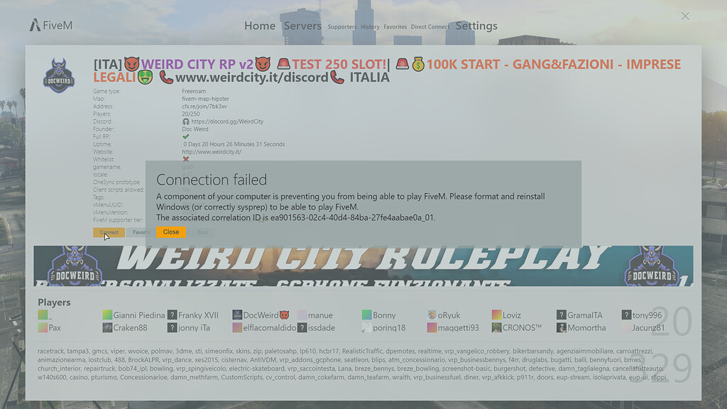 Connection problem windows - FiveM Client Support - Cfx.re Community