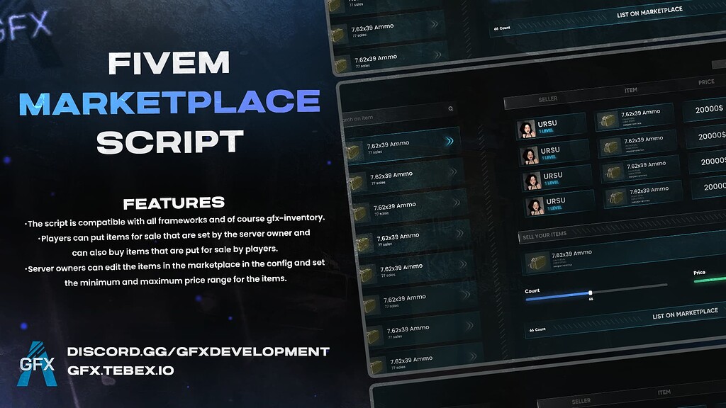 [PAID] GFX Marketplace Script (Player-to-player Market System) - FiveM ...