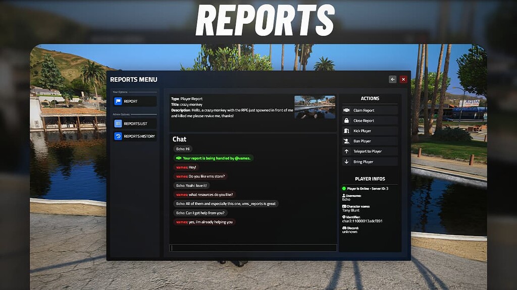 [ESX/QB] VMS_REPORTS | The most advanced report system - FiveM Releases - Cfx.re Community