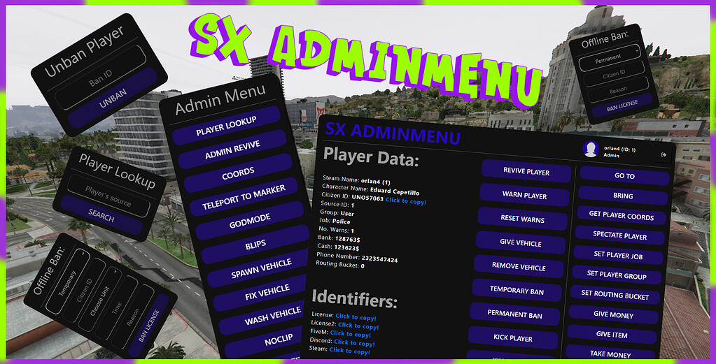SX AdminMenu [QBCORE][ESX][PAID] - FiveM Releases - Cfx.re Community