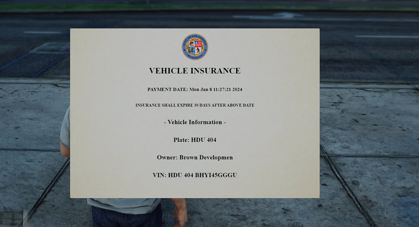 [QB/ESX] [FREE] Vehicle Registration & Insurance (With VIN Numbers ...