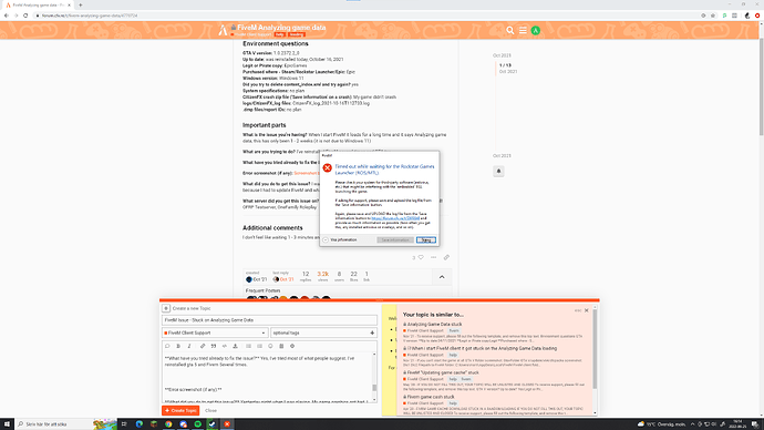 FiveM Issue - Stuck on Analyzing Game Data - FiveM Client Support - Cfx ...
