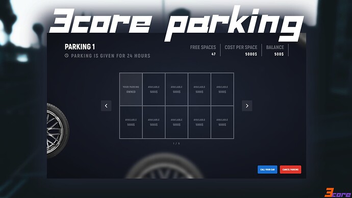 [paid] [qbcore And Esx] 3core Garages Parking Fivem Releases Cfx Re