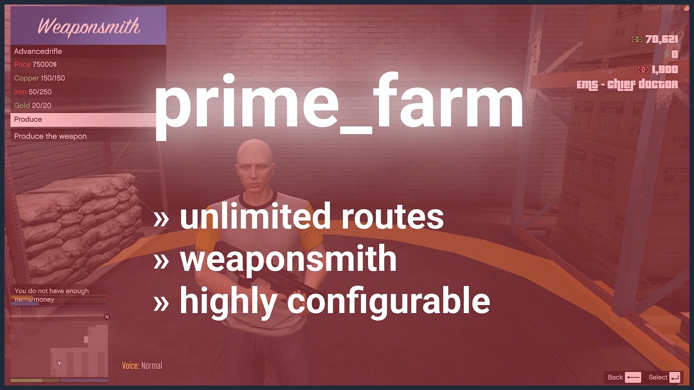 [ESX] Farming Script | Including weaponsmith - FiveM Releases - Cfx.re Community