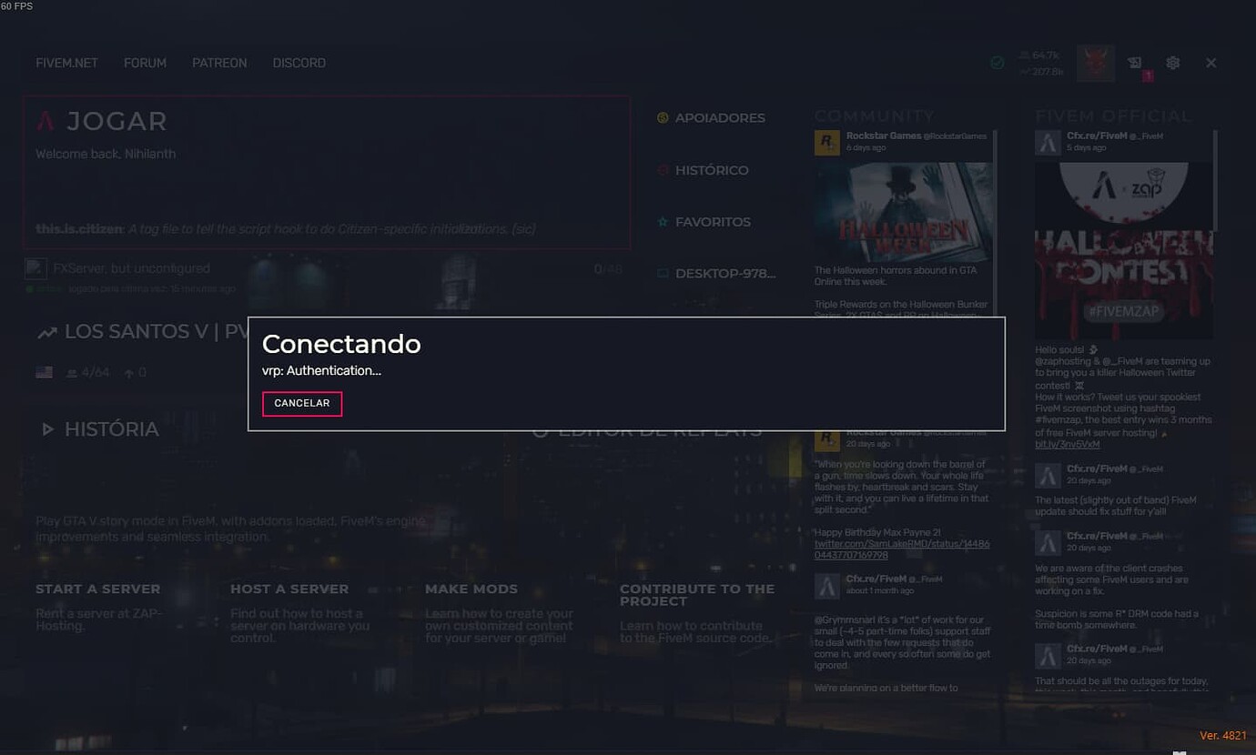 VRP:Authentication Error - Server Discussion - Cfx.re Community