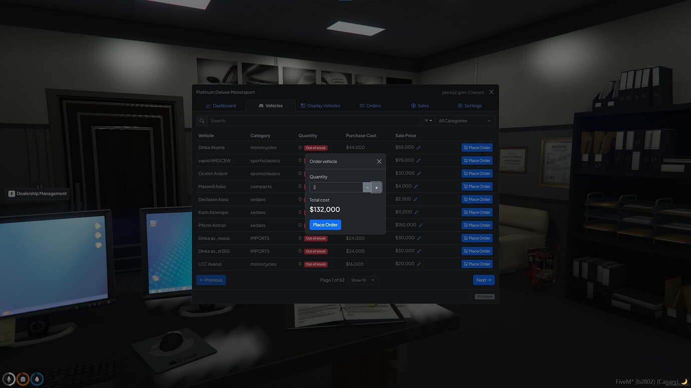 [QB/Qbox/ESX] JG Dealerships - Self service or player owned, display ...