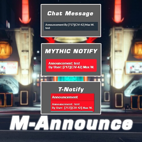 M-Announce A Simple Announcement Script - FiveM Releases - Cfx.re Community