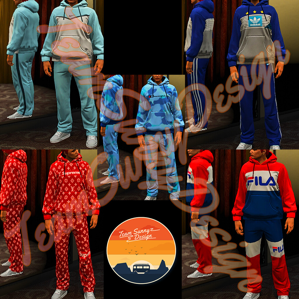 [RELEASE][PAID]Retextured set of 5 sweat & jogging Men[OPTIMISATION ...