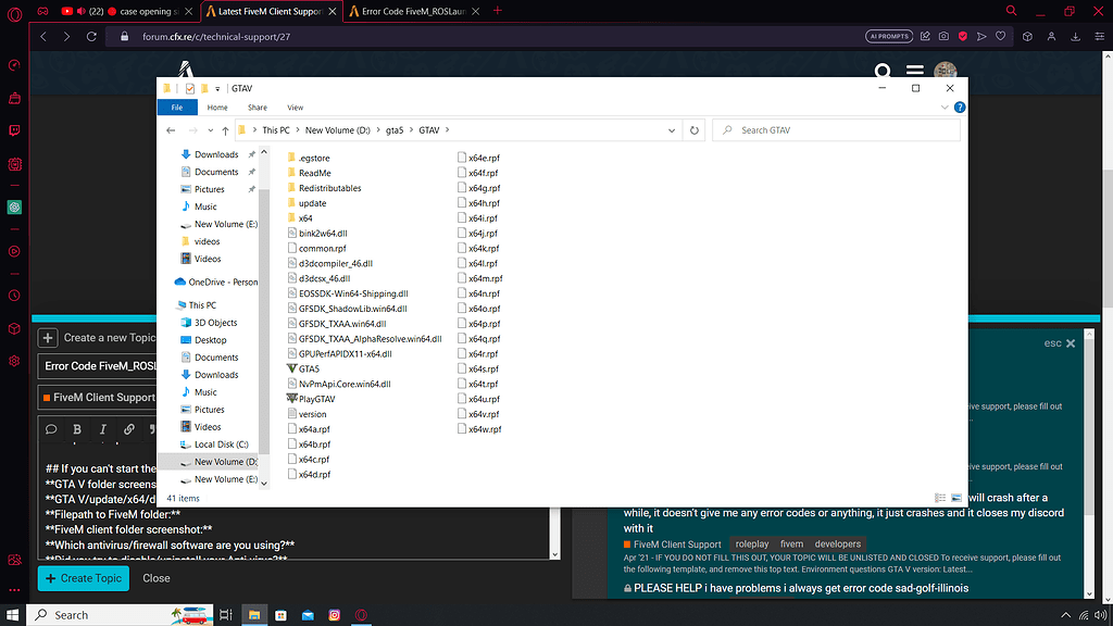 Error Code FiveM_ROSLauncher+147b6c - FiveM Client Support - Cfx.re Community