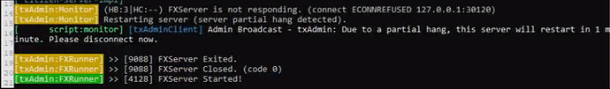txAdmin:Monitor (FXServer is not responding. HB Failed) - Server ...
