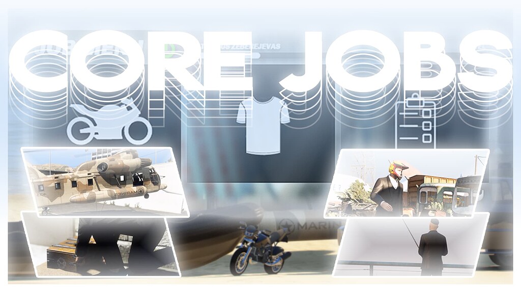 🧳 Core Jobs [QB/ESX] - Experience, Cargo Delivery, Fisher, Scrap miner ...