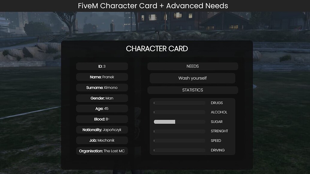 [QBCore] Character card + advanced needs - FiveM Releases - Cfx.re ...