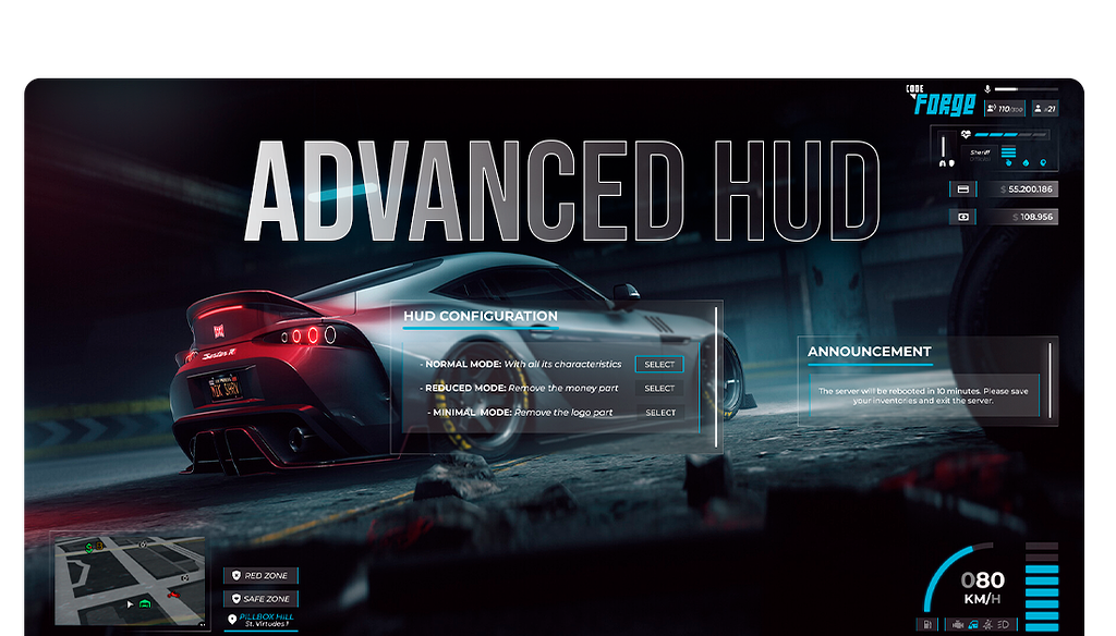 [Standalone/ESX/QB] Advanced HUD with SAFE/RED ZONE System - FiveM ...