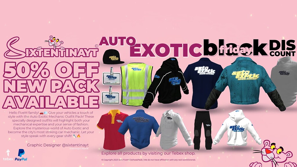 Auto Exotic Clothing Pack, Male/Female - FiveM Releases - Cfx.re Community