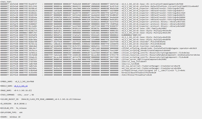 SIGSEGV Crashing Error - Server Discussion - Cfx.re Community
