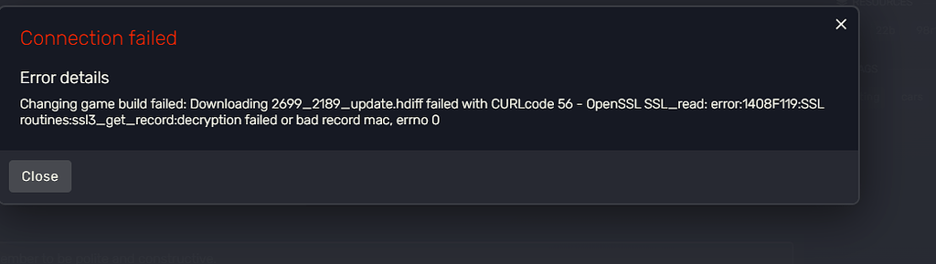 Curlcode 56. decryption failed or bad record mac - FiveM Client Support - Cfx.re Community