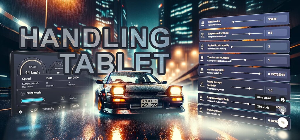 Handling Tablet [PAID] - FiveM Releases - Cfx.re Community