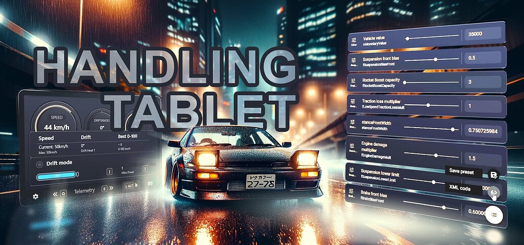 Handling Tablet [PAID] - FiveM Releases - Cfx.re Community