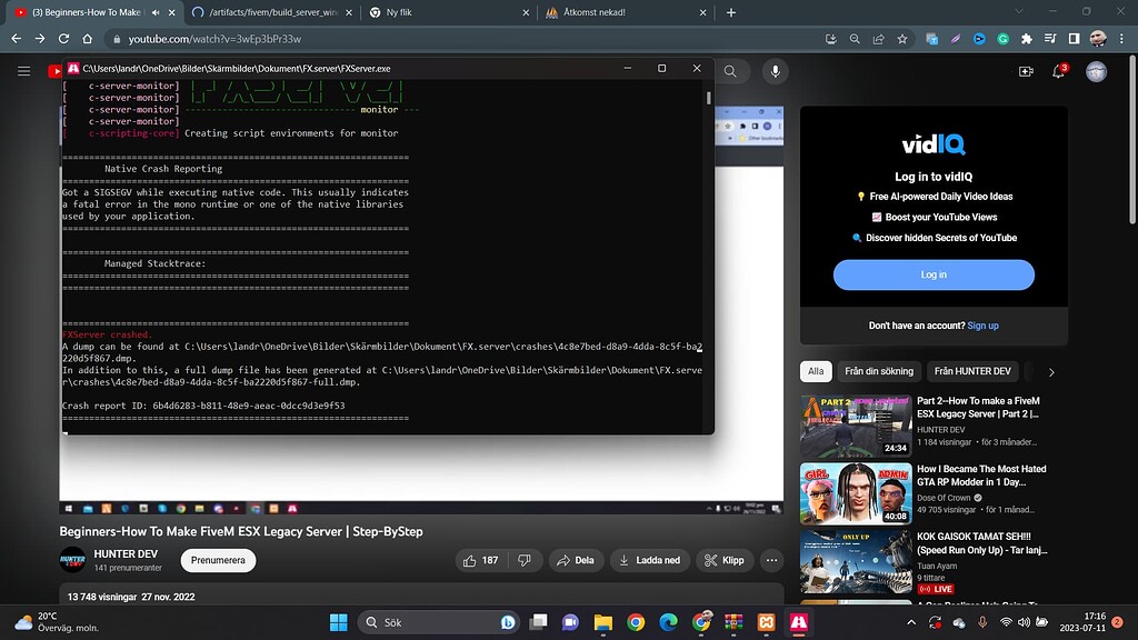 Fxserver crsh - FiveM Client Support - Cfx.re Community