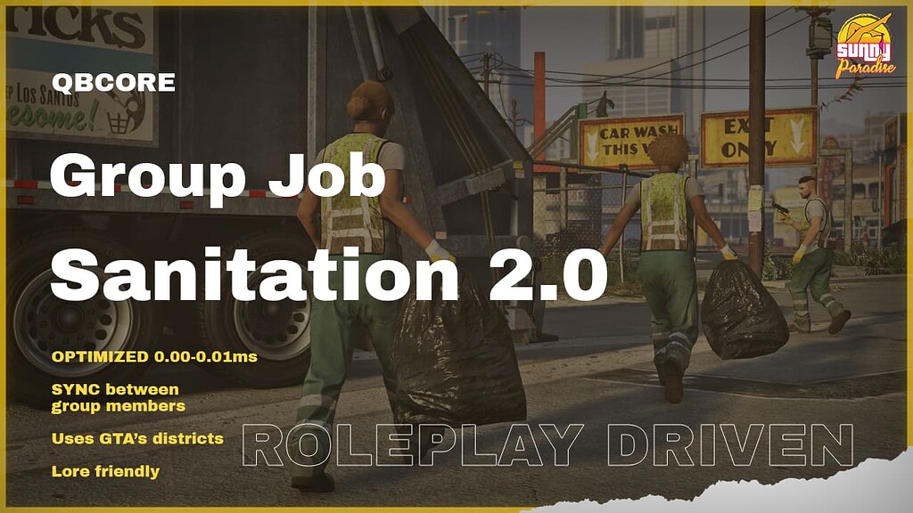 [QB/OX] NoPixel Inspired Group Sanitation Job v2 - FiveM Releases - Cfx.re Community