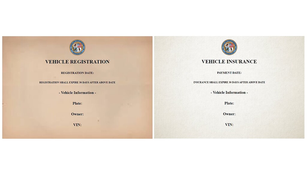 [QB/ESX] [FREE] Vehicle Registration & Insurance (With VIN Numbers ...